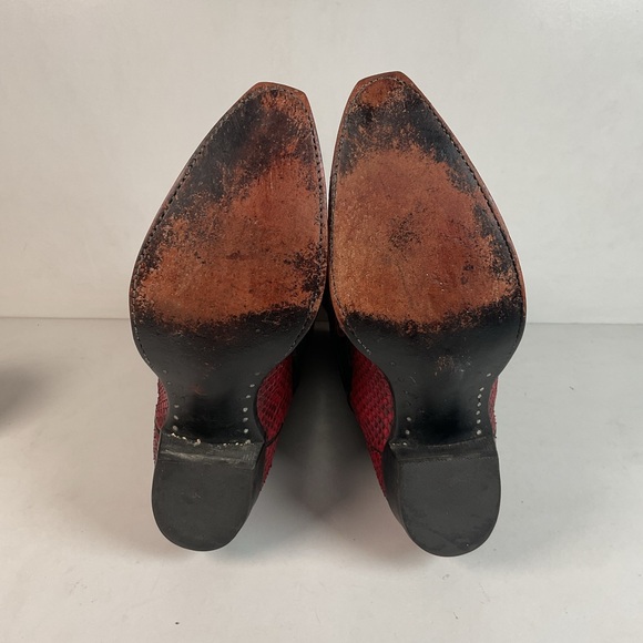 Larry Mahan | Shoes | Vintage Larry Mahan Cherry Red Python Snakeskin ...